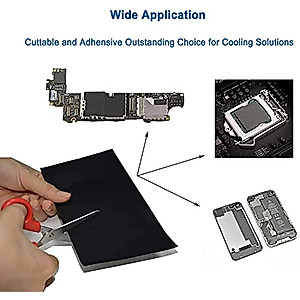 ADWITS 2 Pack Adhensive Graphite Thermal Pad 700W/m⋅K Horizontal Conductivity, 200x100x0.07mm Flexible Graphite Sheet for Mobile Laptop CPU Thermal Managemen