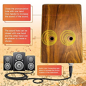 Kalimba 17 Keys Thumb Piano（with Pick up Jack）Mahogany Koa Wood Mbira Sanza Finger Piano Tune Hammer Gift for Kids Adult Beginners Professional Musical Instruments