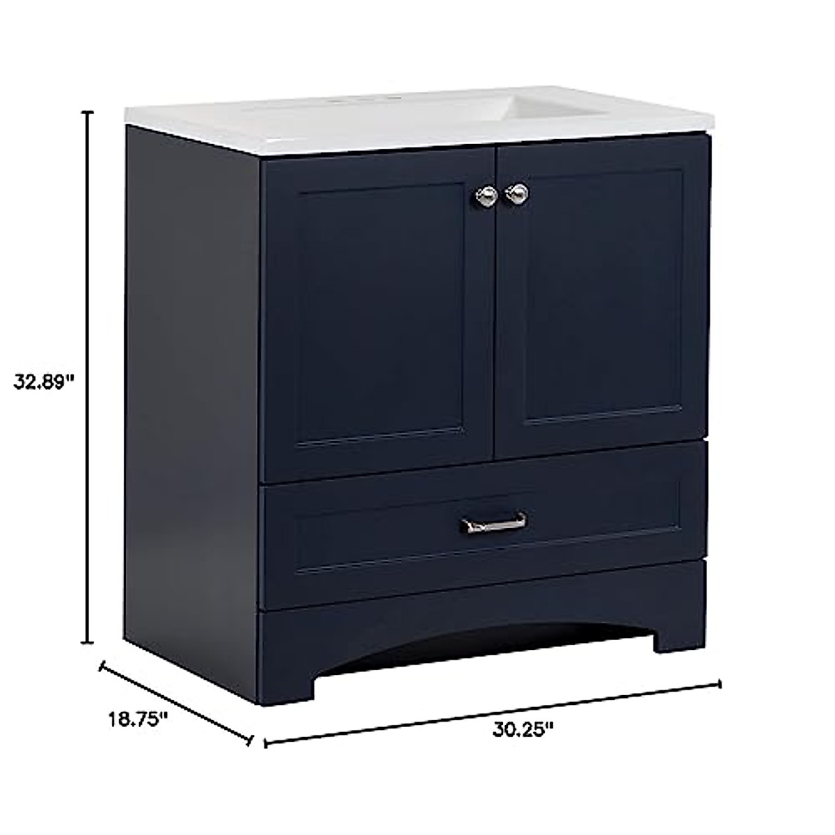 Spring Mill Cabinets Emlyn Bathroom Vanity with Sink, Deep Blue