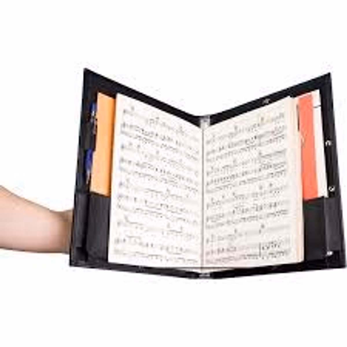 MSP Professional (9.5" x 12") Elastic Music/Choral Folder w/Handle & Detachable Strap + Bonus Set of Stray -MSP200 (Music Folder with 9 Elastic Cords)