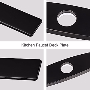 COOLWEST 10 Inch Hole Cover Deck Plate Stainless Steel Black Square Escutcheon Plate for 1 or 3 Hole Kitchen or Bathroom Sink Faucet Tap Cover Plate