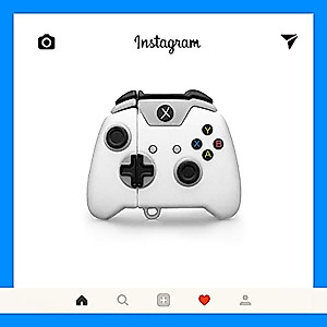 WQNIDE Case for White Game Controller Airpod 2/1, Soft Silicone 3D Cute Cartoon Anime Game Controller Skin Protective Case Design,6in1 Accessories Set with Keychain for Women Girls Boys