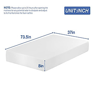 FLL Mattress, Twin Mattress 8 inch Medium Firm Feel Gel Memory Foam Mattress with CertiPUR-US Certified Twin Size Mattress for Cool Sleep & Pressure Relief (White)