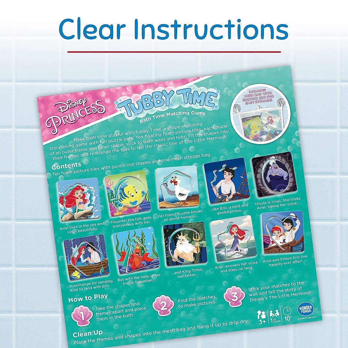 Disney Princess Tubby Time: Bath Time Matching Game - for Girls & Boys Age 3 to 5-2020 National Parenting Product Award and PAL Award Winner