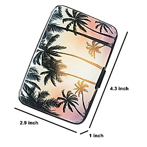 Oirtmiu RFID Blocking Credit Card Holder, Mini Aluminum Card Wallet, Slim Metal Hard Card Case, ID Case, Business Card Case for Women- 8 Slots