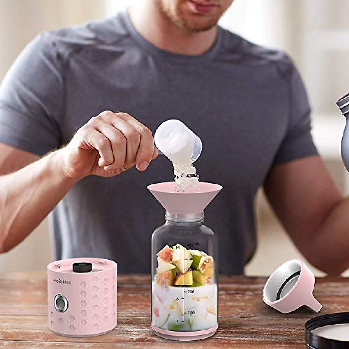 Portable Blender, PopBabies Personal Blender, Smoothie Blender. Rechargeable USB Blender Corolina Blue & Princess Pink & Apple Green