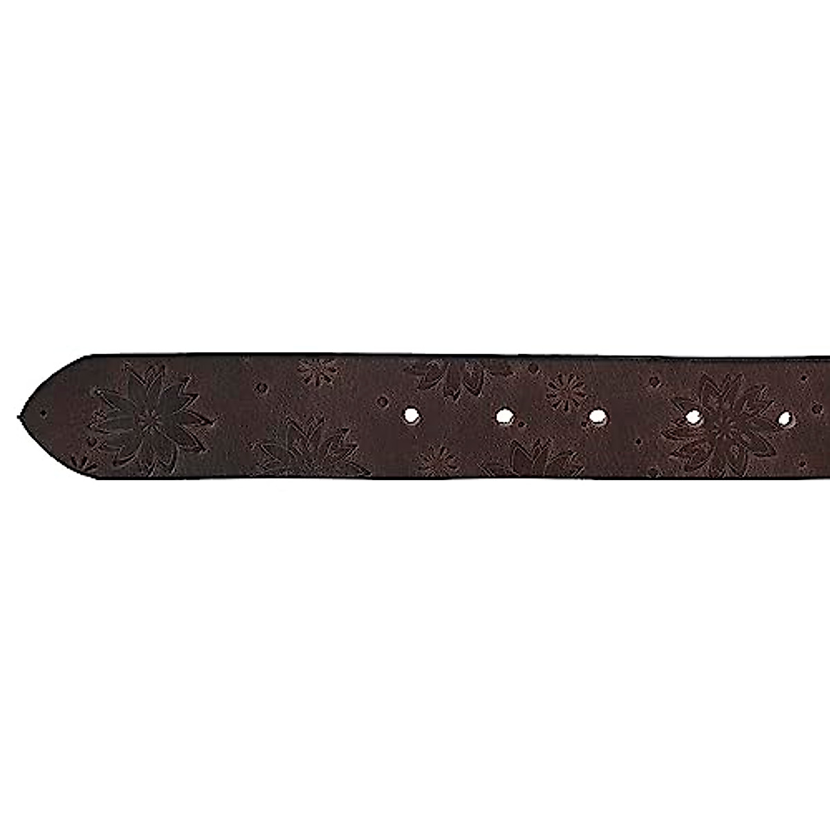 Eddie Bauer Women's Casual Leather Belts, One Size Fits Most, Floral Tooled-Brown, Small