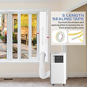 Portable AC Window Vent Kit with 5.9" Coupler, Pawcute Sliding Air Conditioner Plate Kits for Sliding Window, Adjustable 17-60 inch Portable AC Window Seal Plates for 5.9inch Exhaust Hose