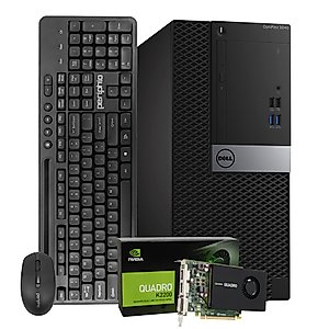 Dell Optiplex 5040 Tower Computer, Intel i5 3.20GHz, 16GB DDR3 RAM, 1TB SSD + 4TB HDD, NVIDIA Quadro K2200 (4GB), WiFi + Bluetooth, Wireless Keyboard + Mouse, Windows 10 Pro