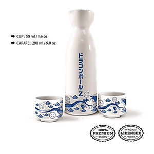 JUST FUNKY Dragon Ball Z Shenron Mug, 10 oz Carafe and 2 oz Cup, Single Color Design (Officially Licensed)