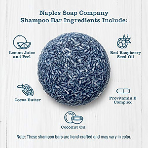 Naples Soap Company Solid Shampoo Bar for All Hair Types – Eco-Friendly, Free of Parabens, Alcohol, Pthalates – Handmade, pH Balanced, Hydrating Haircare, Lasts 50-75 Uses – Boyfriend, 1.75 oz