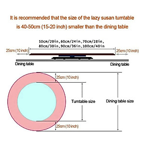 KADEUX Rotating Wooden Lazy Susan Turntable, 20in 24in 28in 30in 36in 40in Tabletop Rotating Serving Tray, 360° Rotating Wood Turntable for Home, Kitchen, Restaurant (Color : Mahogany, Size : 50cm/2