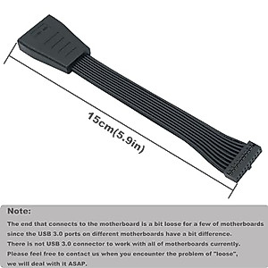 COMeap (2-Pack) USB 3.0 Header Extension Cable, Small Mini USB 3.0 19/20 Pin Internal Adapter for Motherboard 5.9-inch (15cm)