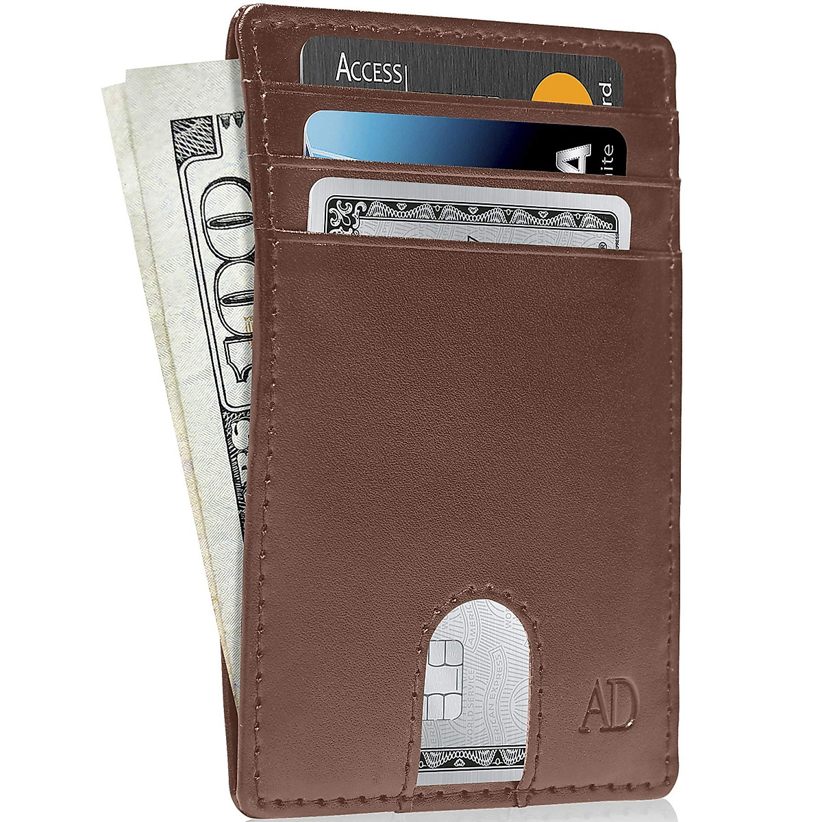 Access Denied Vegan Leather Slim Minimalist Wallets For Men - Cruelty Free Non Leather Front Pocket Thin Mens Wallet RFID Credit Card Holder Gifts For Him