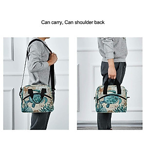 Toprint Sea Turtle Retro Lunch Bag, Oxford Material and Aluminum Film, 29x18x24cm, Unisex, 10+ Years