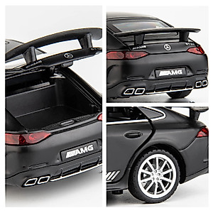 WAKAKAC 1/32 Benz AMG GT63 Model Car Alloy Diecast Pull Back Toy Car with Sound and Light Door Can Be Opened Toy Vehicle for Kids Gift(Black)