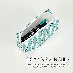 Pencil Pouch Pencil Case Pencil Bag Pen Case Pouch Box Organizer for Teen Girls Boys School Students Men Women Waterproof Zipper Pouch for Office Supplies Makeup, Penguin Gifts Polar Bear Gifts