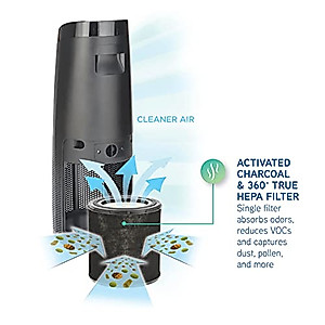 Germ Guardian Air Purifier with HEPA Filter,Removes 99.97% of Pollutants,Covers Large Room up to 750 Sq. Foot Room in 1 Hr,UV-C Light Helps Reduce Germs,Zero Ozone Verified,22',Black,AC4625BDLX