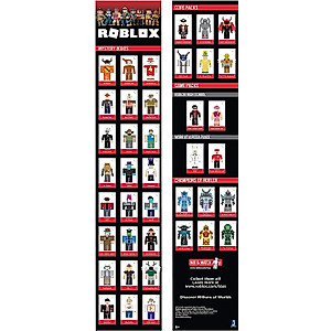 Roblox Action Figure Toy Set 6-pack - Champions of Roblox w/Exclusive Virtual Item - includes Korblox Deathspeaker, Mage, General, The Overseer, Redcliff Elite Commander, Alar Knight - Gift for Kids