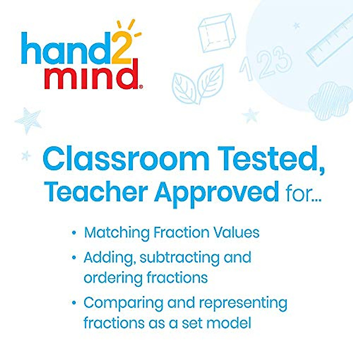 hand2mind - 91268 Multiple Representation Fraction Foam Dice for Kids, Fraction Math Manipulatives, Fun Teacher Supplies For Classroom, Creative 4th Grade Math Games, Homeschool Supplies (Set of 16)