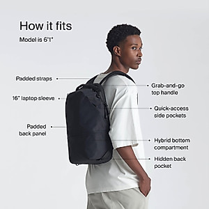 Urth Arkose 20L Backpack – 15” Laptop Bag, Weatherproof + Recycled (Black)