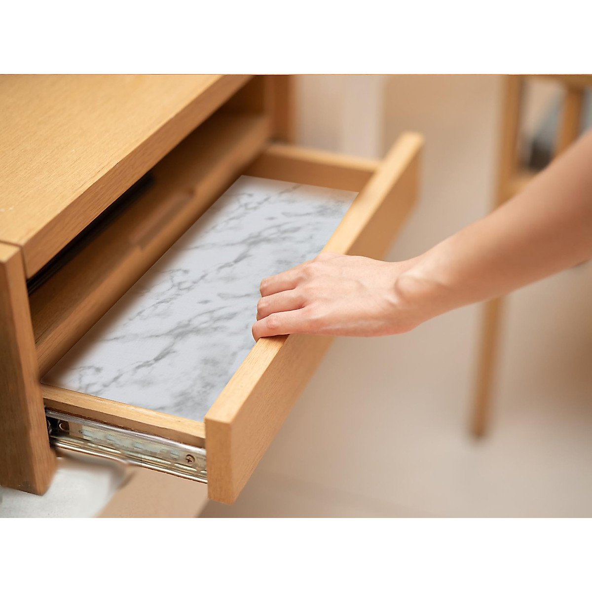 Shelf Liners for Kitchen Cabinets Non Adhesive 10 Inch Wide X 20 Ft Strong Grip Cabinet Drawer Liner Non Slip Waterproof Marble Printed Mat for Shelves Cupboard Closet Fridge Bathroom Drawer Mat