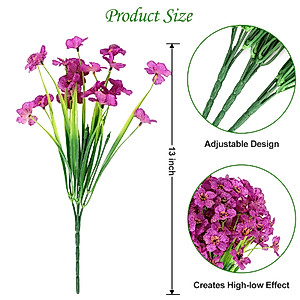 Avicill Artificial Flowers Outdoor 12 Bundles UV Resistant Fake Flowers for Outside No Fade Faux Plastic Greenery Shrubs Garden Porch Window Box Decorating, Purple