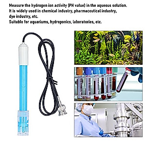 Composite pH Electrode Sensor Probe, BNC Connector pH Tester for Chemical Industry, Hydroponics, and Lab Use