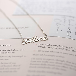 MyNameNecklace Personalized Custom Classic Name Necklace in Sterling Silver 925 or Gold Plating - Custom Jewelry for Her silver