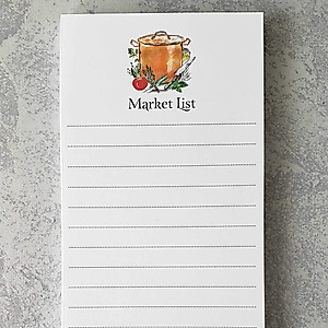 Nancy Nikko Copper Pot Market List Magnetic Refrigerator Notepads - Set of Two Pads