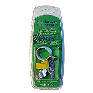 The Original Handy Safety Knife - Utility Ring Knife for Finger with Sharp, Curved Blade - Handy Gardener's Three Pack - By Handy Twine Knife