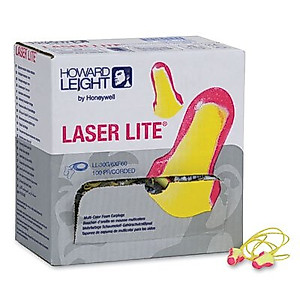Howard Leight Laser Lite Earplugs - Corded (100 Pairs per Dispenser Box) (1 Dispenser Box) - AB-266-2-82