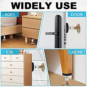 4 PCS Adjustable Threaded Bed Frame Anti-Shake Tool,Headboard Stoppers Fixer with Anti-Shake Hex Nut,Bedside Antishake Telescopic Support Stabilizer for Beds Room Wall Cabinets Sofas Cabinets Desks