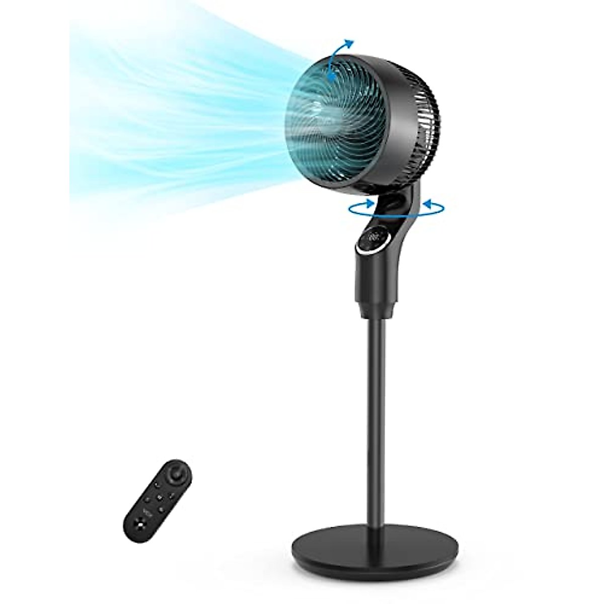 Pedestal Fan for Bedroom,VCK 42“ Standing Floor Fan with 360° Oscillating Air Circulator,32 Speeds,4 Modes,24db Ultra Quiet DC Motor,24H Timer,Child Lock,Smart Remote Control for Home, Office, Indoor