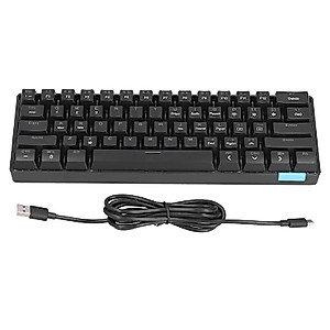 Kafuty-1 STK61 PBT Wireless Gaming Keyboard, 61 Keys LED Backlight Rechargeable Mechanical Keyboard, USB C Bluetooth Keyboard, for Win 2000/XP/VISTA/7/8/10/Linux/OS X(Black Tea Shaft)