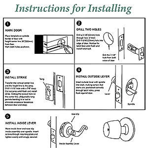 SUNTAI Exterior/Interior Ball Door Knobs with Lock and Key, for Privacy Bedroom/Entrance, Satin Nickel