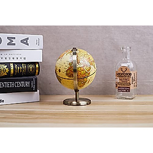 Annova Antique Globe Dia 5.5-inch / 14CM - Educational/Geographic/Modern Desktop Decoration - Stainless Steel Arc and Base - for School, Home, and Office (Antique 5.5“)