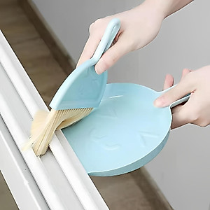 YCSXhandpick 3Pcs Small Brush with Dustpan Combo Sets Broom and Dustpan Set Table Ceaner Gap Cleaning Brushes and Dust Pans Hand Broom
