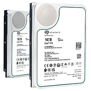 Seagate 16TB HDD Exos X16 7200 RPM 512e/4Kn SATA 6Gb/s 256MB Cache 3.5-Inch Enterprise Hard Drive (ST16000NM001G) 2 Pack (Renewed)