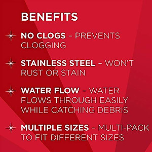 Magic Stainless Steel Sink Strainer - 3 Different Sizes Included - Drain Filter Strainer Basket - Fits Bath Shower Kitchen & Utility Drains