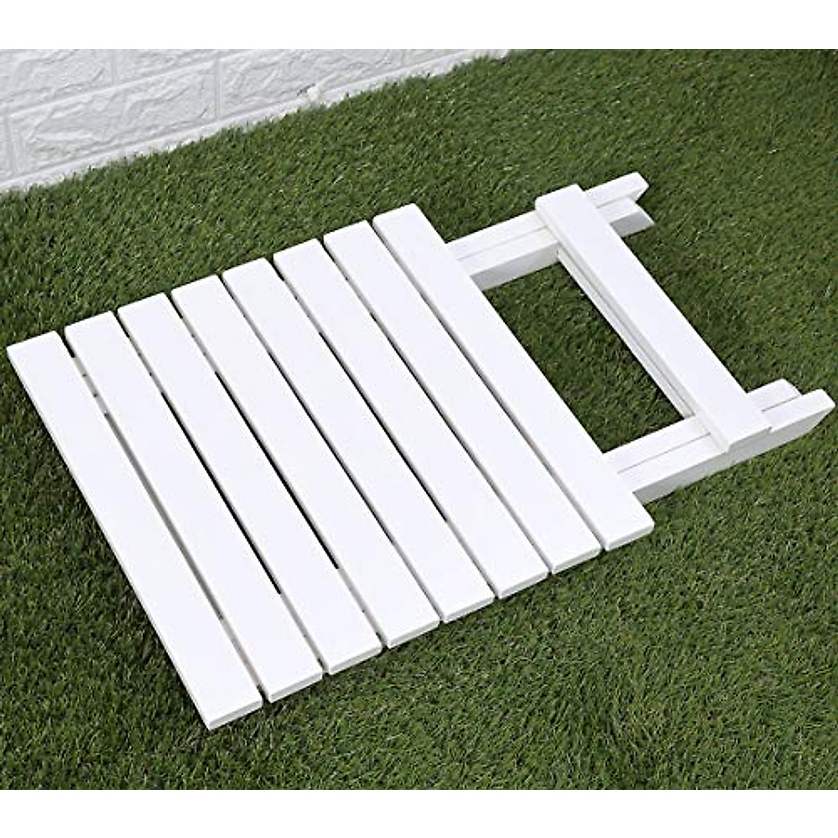 B&Z KD-40W Folding Wood Side Table Adirondack Portable Square 15.4" D x 15.4" W x 18.3" H Outdoor (White)