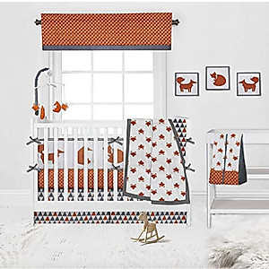 Bacati Triangles 2 Piece Crib Fitted Sheet, Orange/Grey (PFOG2CFS1)