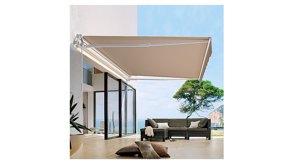 AECOJOY 13'×8' Manual Retractable Awning Sun Shade Patio Awning Cover Outdoor Patio Canopy ...