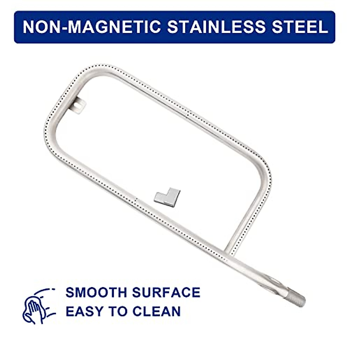 Uniflasy 7645 Cast Iron Cooking Grates and 41862 Grill Burner for Weber Q200, Q220, Q2000, 53060001 Series Gas Grills, for Weber 7645/65811 Cast Iron grates Grates and 69956/60041 Burner Pipe