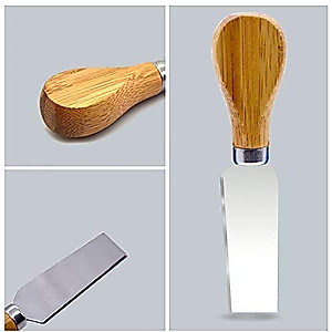 Freehawk 4 Pieces Set Cheese Knives with Bamboo Wood Handle Steel Stainless Cheese Slicer Cheese Cutter (Original Bamboo Handle)