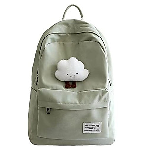 Girl Cute Backpack Large Capacity Aesthetic for Teen Vintage Laptop Bookbag Back to School Kawaii Bag (Green)