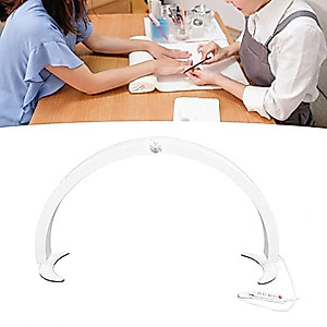 Half Moon Nail Desk Lamp, 40W 28in 2000LM Dimmable LED Half Moon Table Lamp Manicure Lamp with Remote for Beauty, Skincare, Lashes, Eyebrows, 3200K‑5600K, 7 Color, 10 Brightness (US Plug)