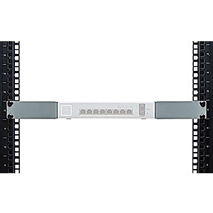 GeoLynx Silver Rack Mount Adapter Bracket Ear Kit for Ubiquiti US-8-150W UniFi Switch 8 Port | Edge Switch 8 Port with M6 Cage Nuts Screws & Hardware