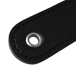 Yibuy Black Faux Leather Adjustable Accordion Bellows Straps with Buckles for Bass Accordion Pack of 2