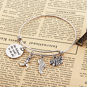 ENSIANTH Runner Bracelet She Believed She Could So She Did Bracelet Running Jewelry Track Marathon Gifts (Believed Run Bracelet)